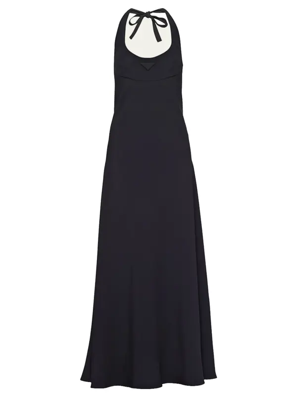 Prada Long Halter Sable Dress - Nero