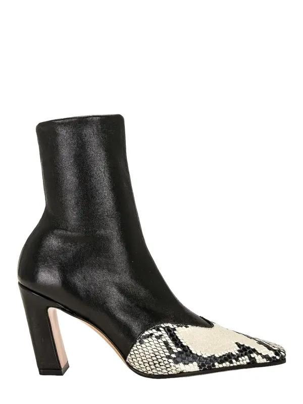 Khaite Nevada Ankle Boots - Black & Natural