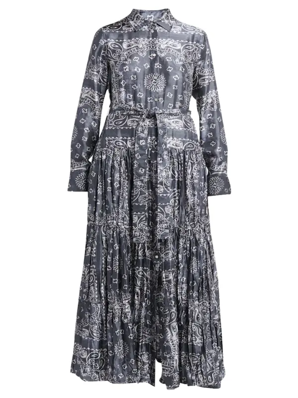 Golden Goose Bandana Print Maxi Shirtdress - Anthracite