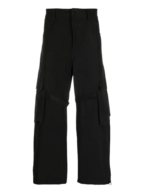 44 LABEL GROUP Cargo-pocket Cotton-blend Trousers - Black