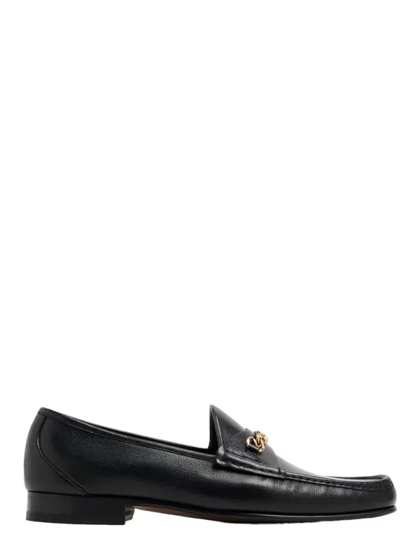 TOM FORD Chain-link Leather Loafers - Black