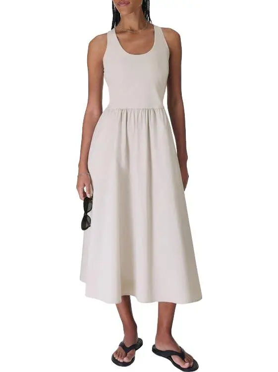 Sweaty Betty Explorer Rib Bodice Racerback Midi Dress - Mineral Beige