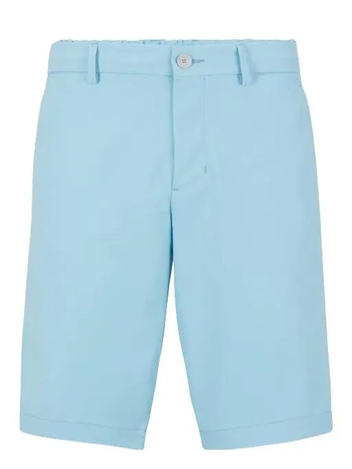 Hugo Boss Drax Slim-fit Water-repellent Flat-front Shorts - Light Blue