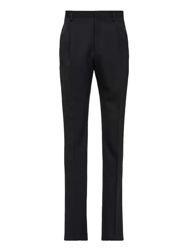 LANVIN Wool Straight Trousers - Black
