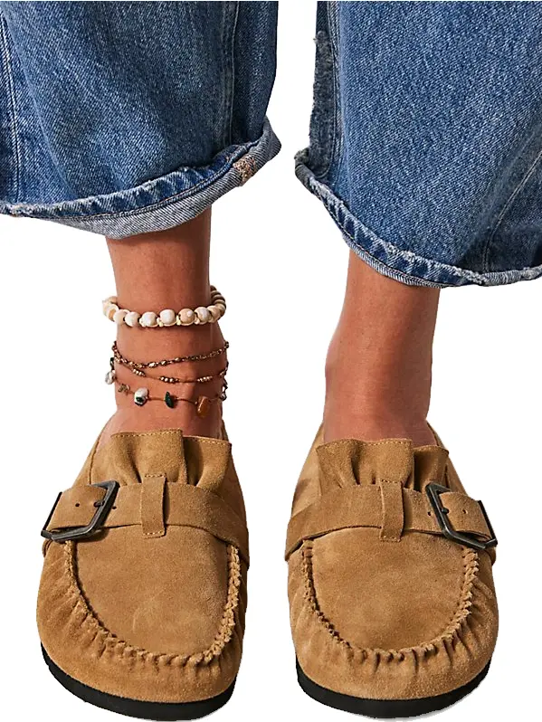 Free People After Riding Suede Mules - Macadamia Suede