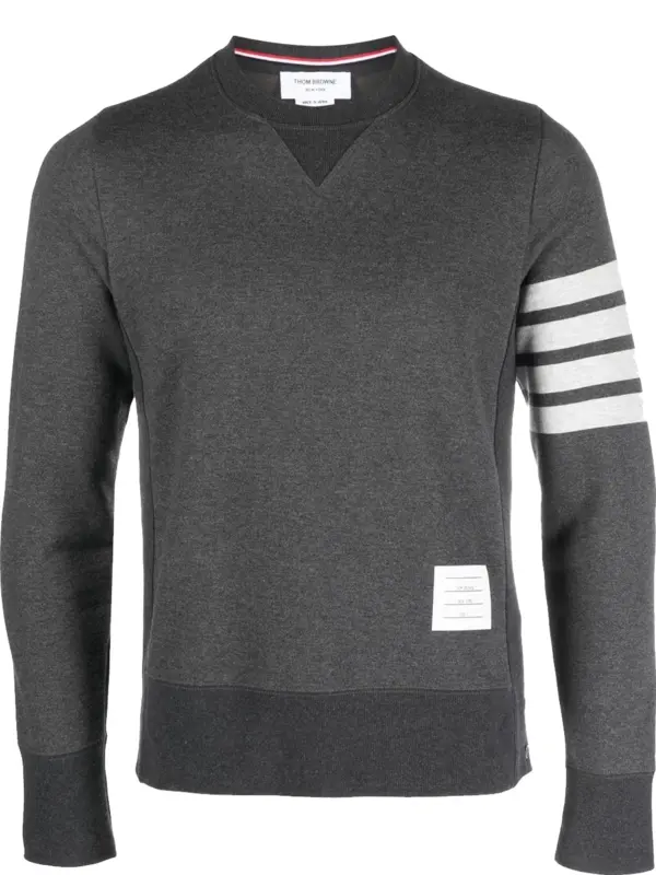 Thom Browne Logo-patch Cotton Sweatshirt - Grey