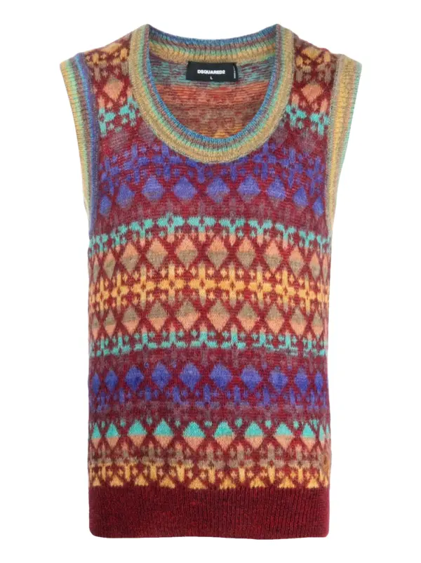 Dsquared2 Logo-patch Sleeveless Vest - Red