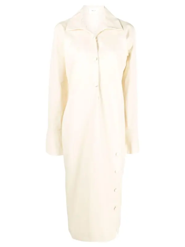 Bally Button-up Long-sleeved Dress - Neutrals