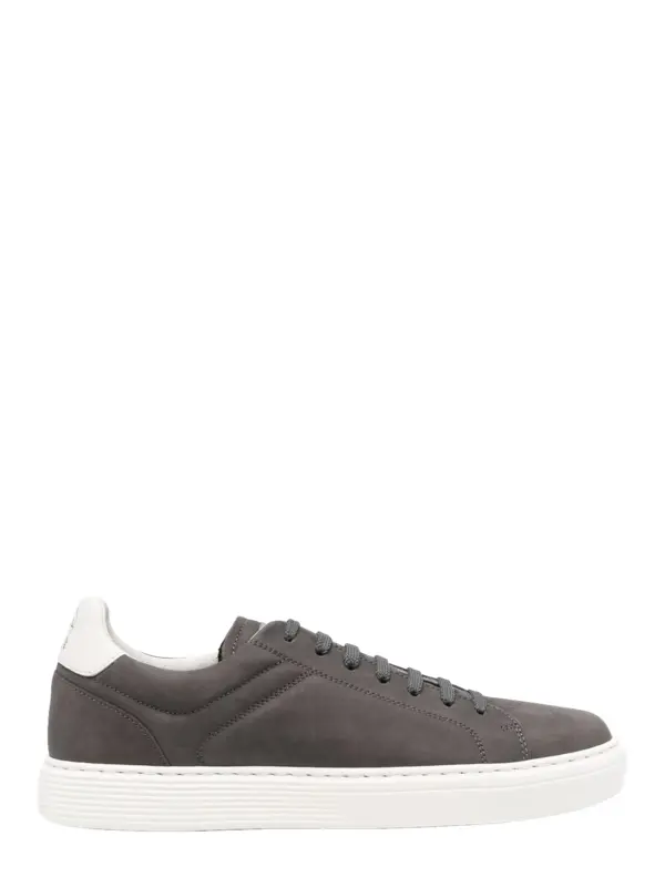 Brunello Cucinelli Nubuck Leather Low-top Sneakers - Grey
