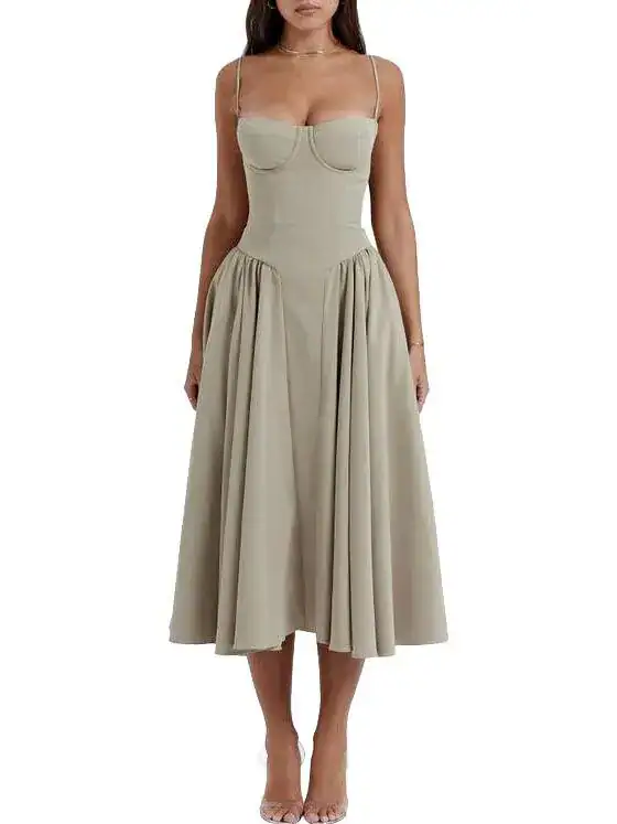 drop waist white dress midi Smocked Drop Waist Midi Dress - Ivory