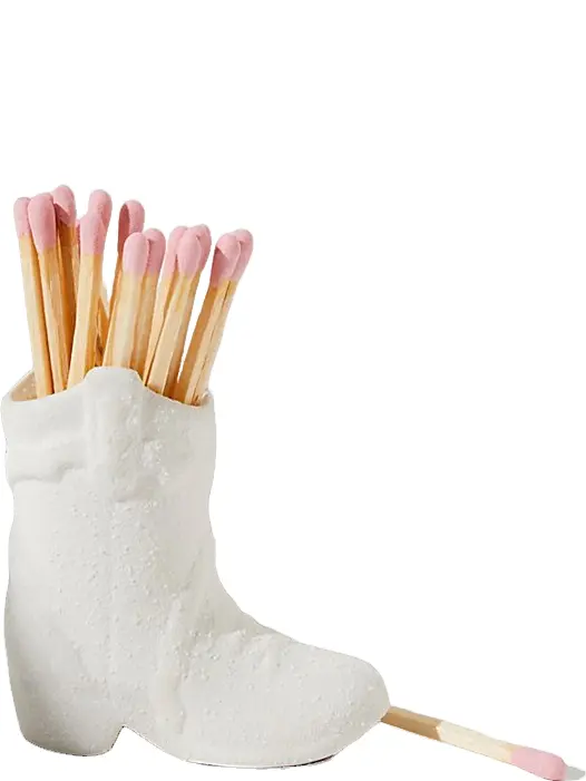 PADDYWAX Ceramic Cowboy Boot Matches - White
