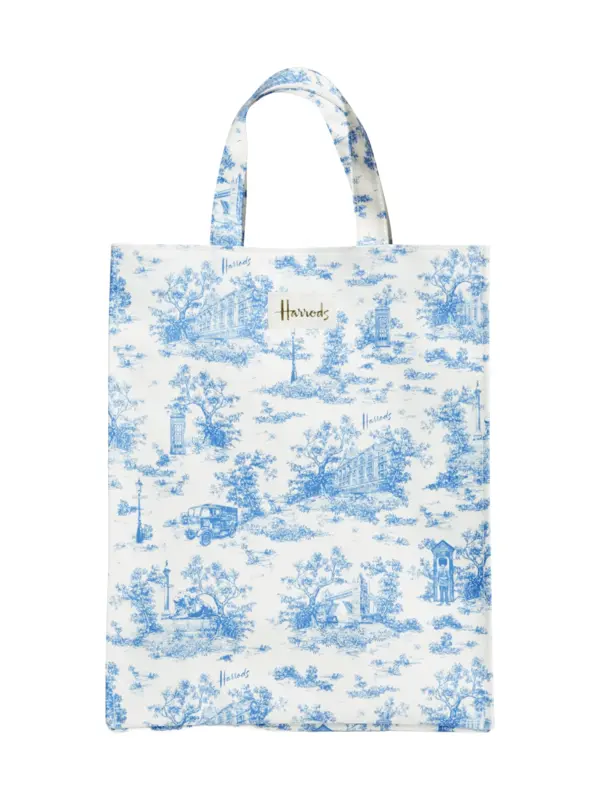 Harrods Toile Shopper Bag - Blue