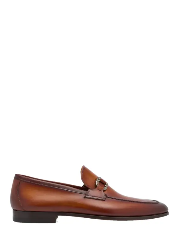 Magnanni Silvano Leather Apron-toe Loafers - Cuero