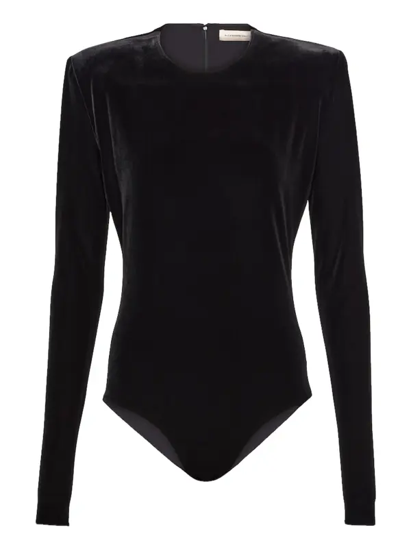 Alexandre Vauthier Velvet Bodysuit - Black