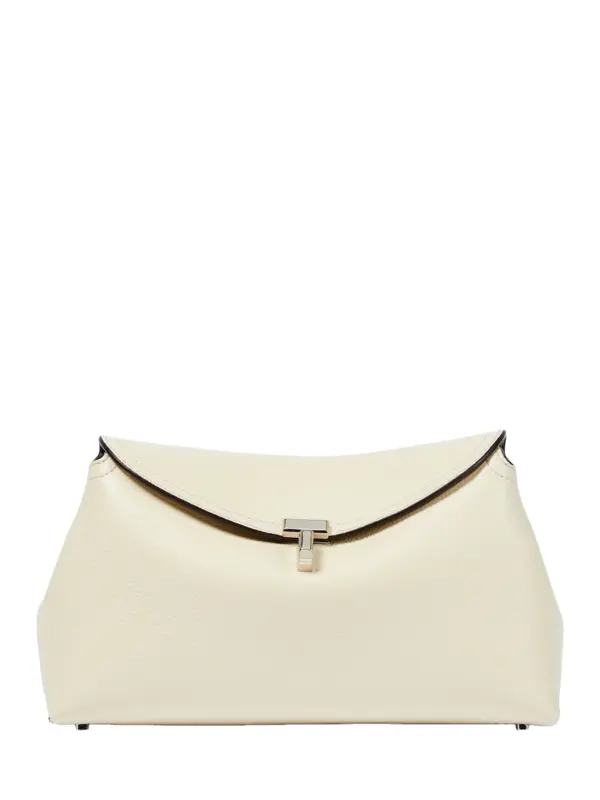 TOTÊME T-lock Leather Clutch - White