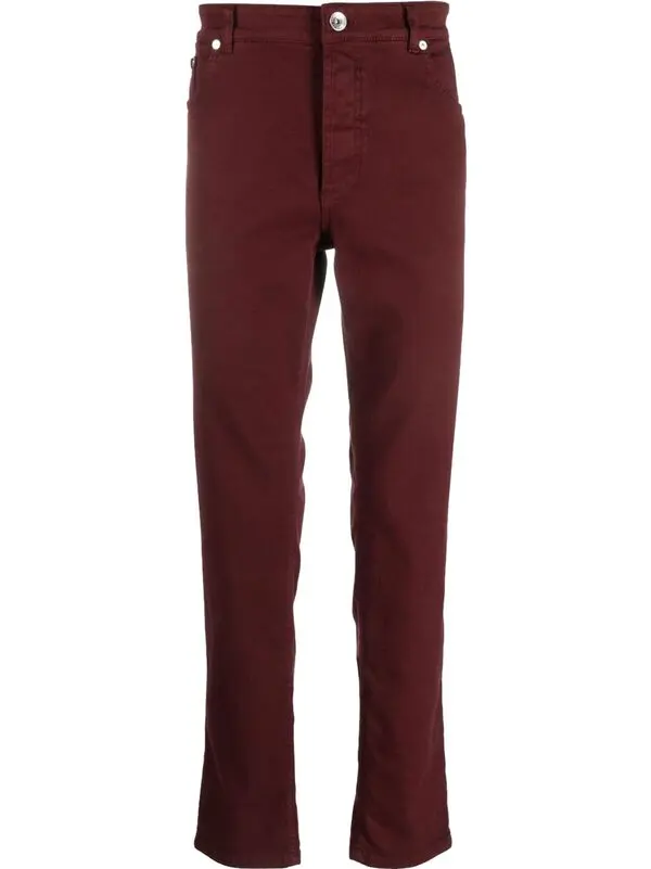 Brunello Cucinelli Mid-rise Straight-leg Jeans - Red