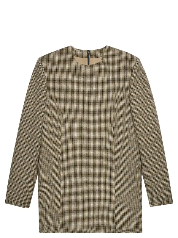 Ami Check-print Mini Dress - Neutrals