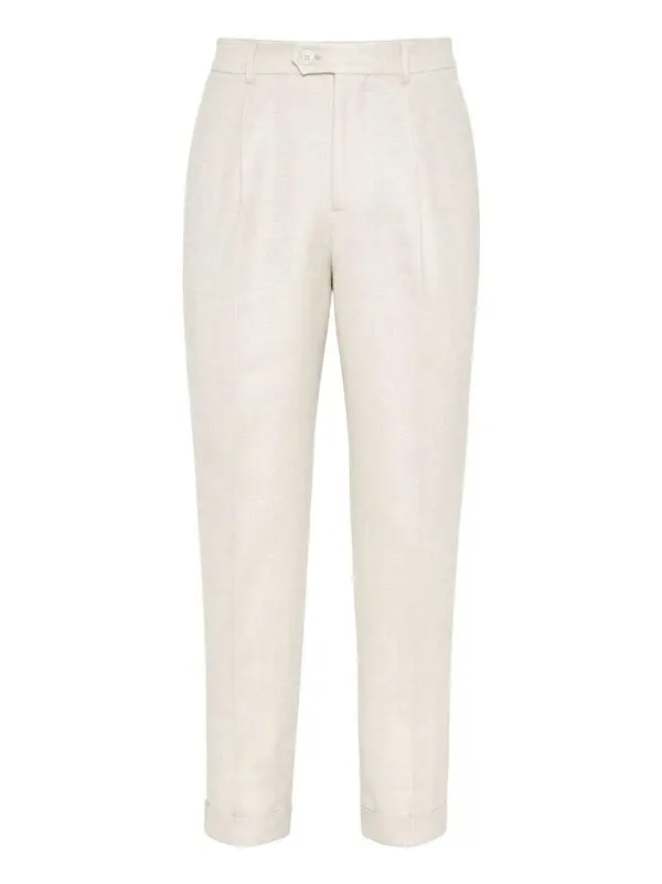 Brunello Cucinelli Pleated Tailored Trousers - Neutrals