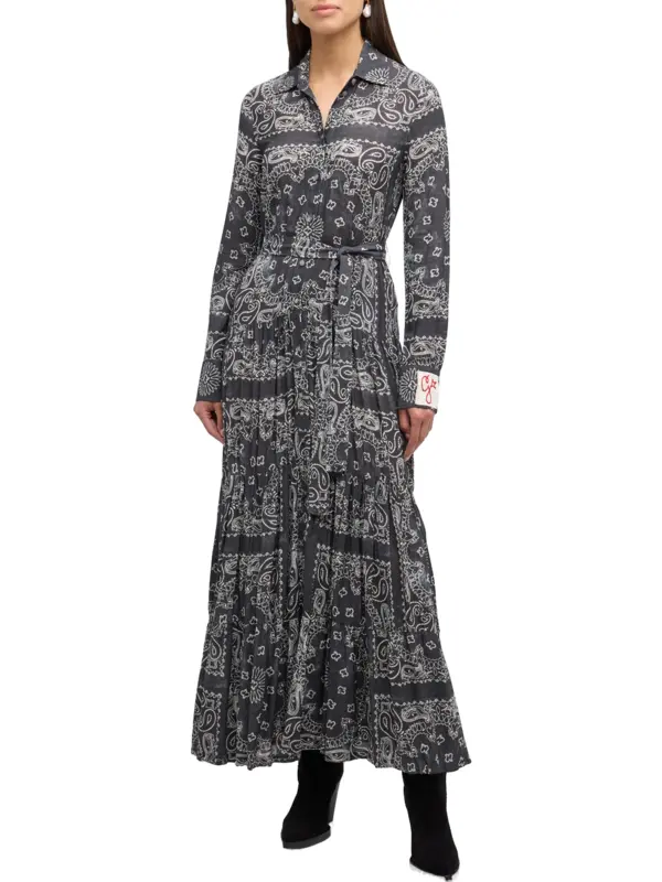 Golden Goose Bandana Print Maxi Shirtdress - Anthracite