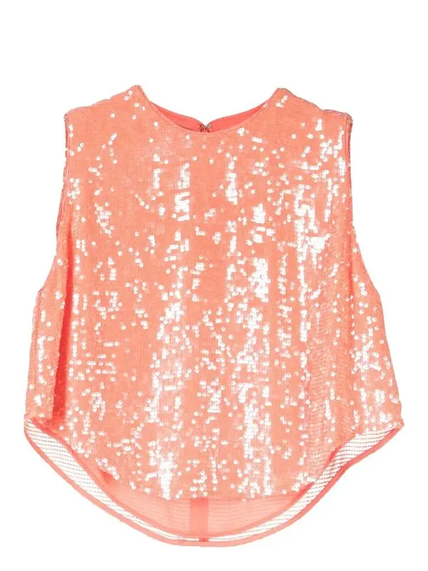 Lapointe Sequin-embellished Sleeveless Top - Orange