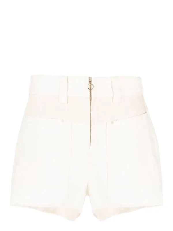Ba&sh David Paneled Denim Shorts - Neutrals