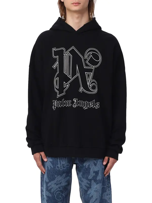 Palm Angels Cotton Sweatshirt - Black