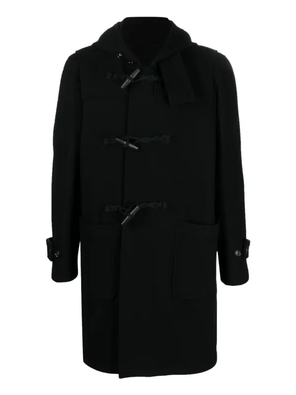 LARDINI Hooded Duffle Coat - Black