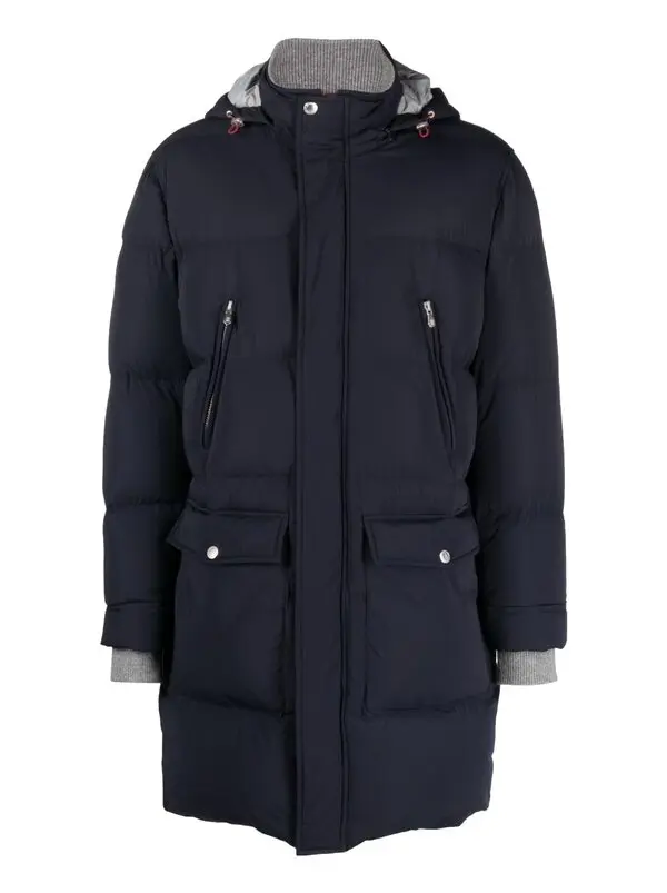 Brunello Cucinelli Hooded Padded Coat - Blue