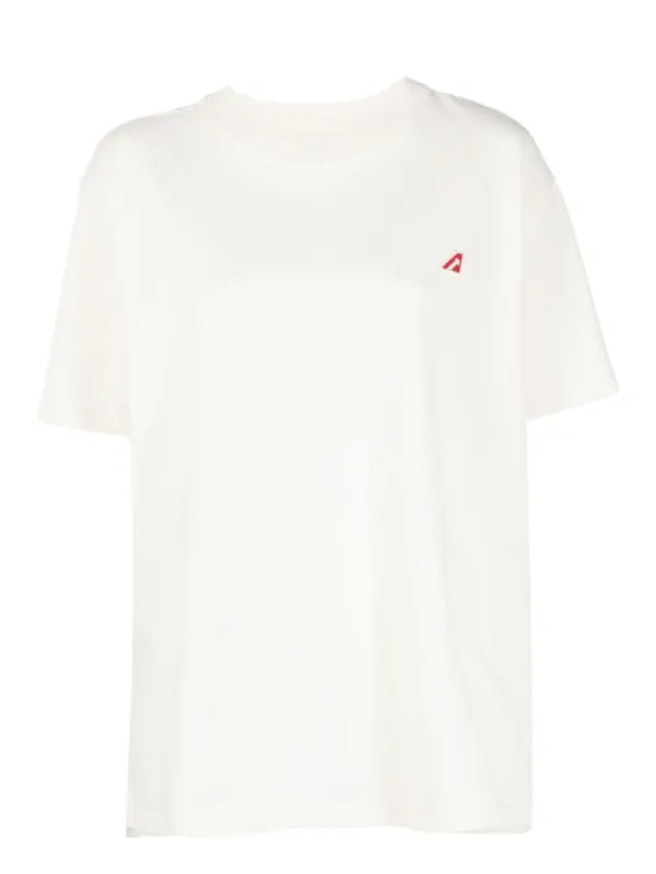 AUTRY Logo-patch Cotton T-shirt - White