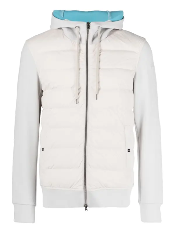 Herno Zip-up Hooded Down Jacket - Grey