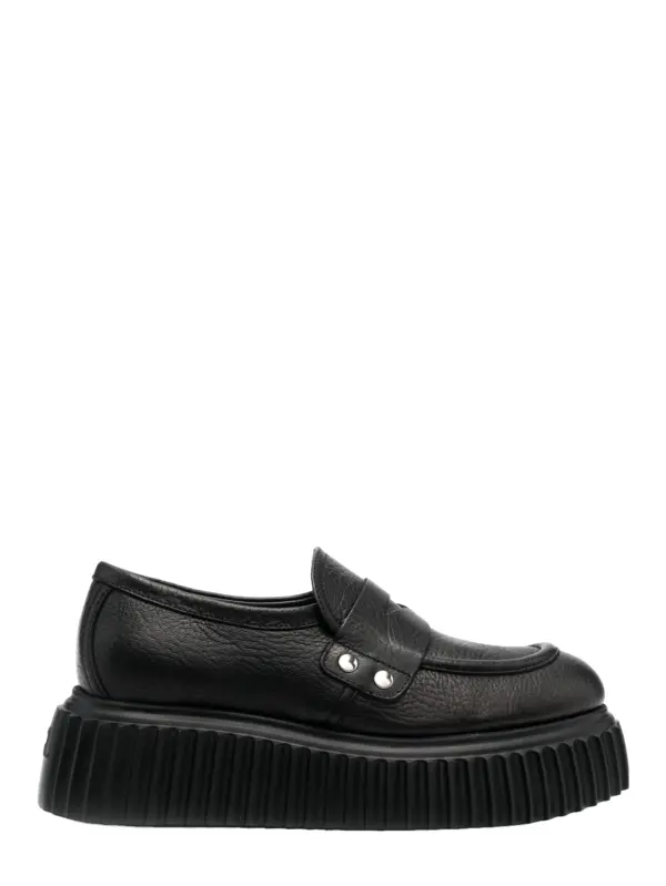 Agl Dany Round-toe Loafers - Black