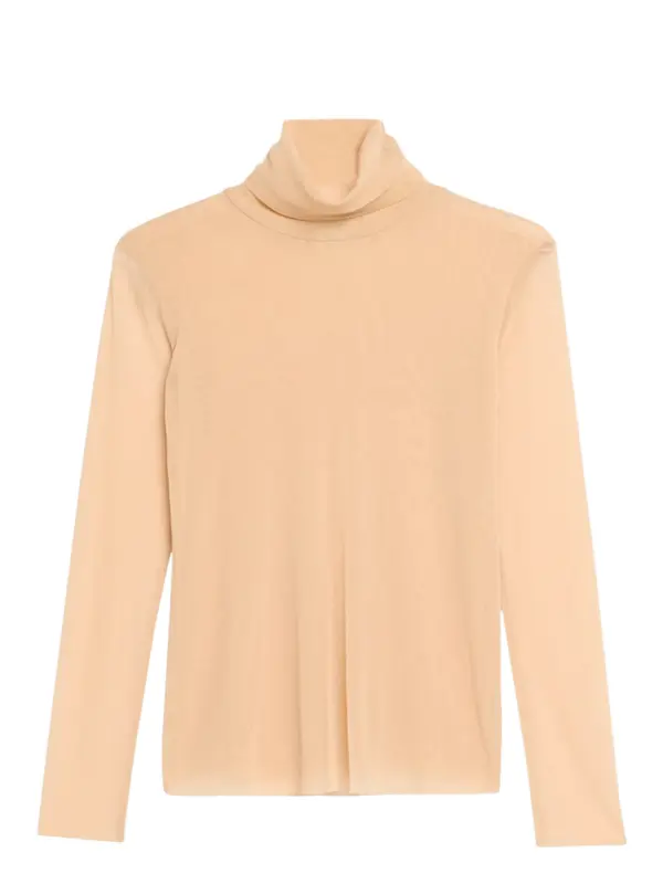 FUZZI Long-sleeve Tulle Blouse - Walnut