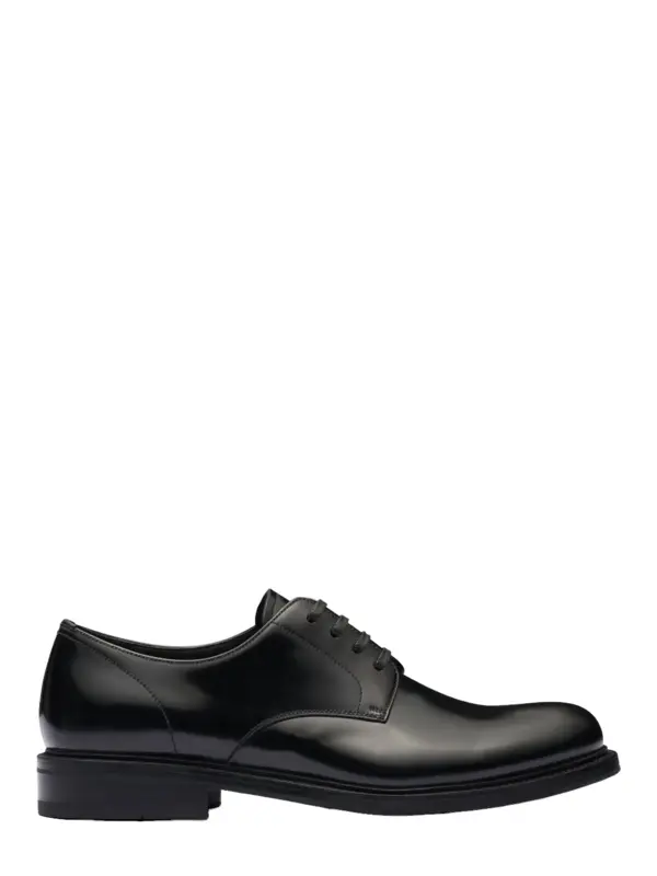 Prada Leather Derby Shoes - Black