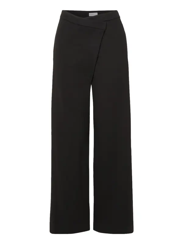 Rosetta Getty Wrap-effect Wide-leg Pants - Black