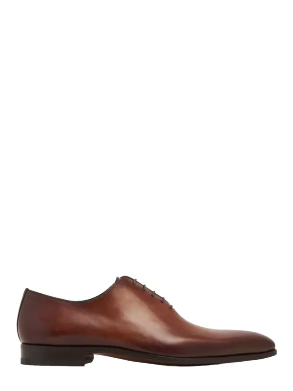 Magnanni Almond-toe Leather Oxford Shoes - Brown