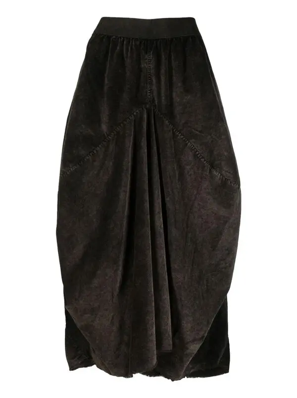 UMA WANG Draped Asymmetric Midi Skirt - Brown