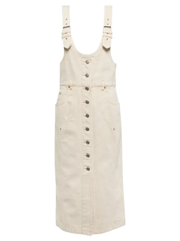 MARANT ETOILE Filipine Denim Mini Dress - Neutrals