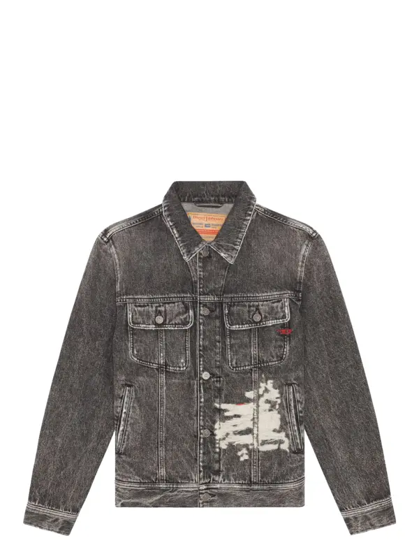 Diesel D-barcy-s1 Denim Trucker Jacket - Grey