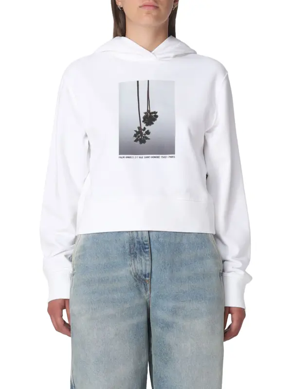 Palm Angels Cotton Hoodie - White
