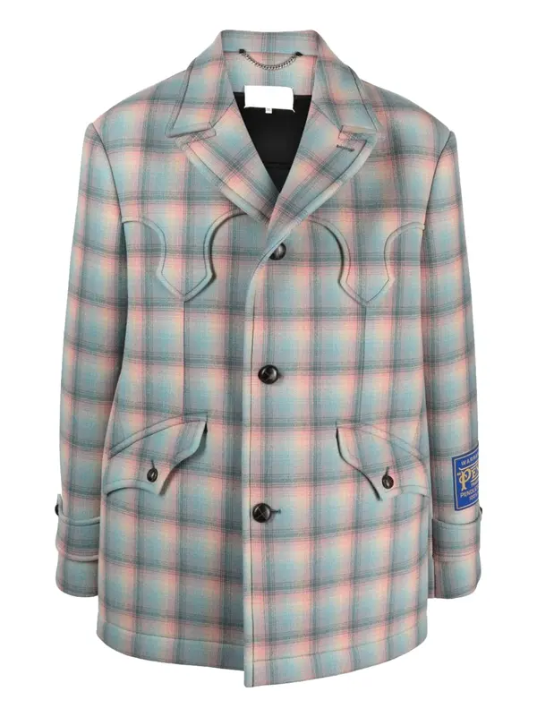 MAISON MARGIELA Pendleton Wool Coat - Blue
