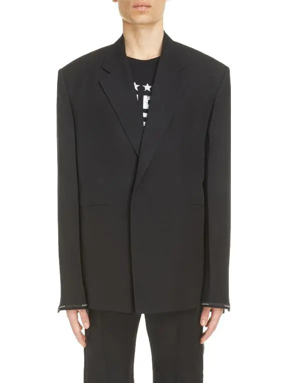 Givenchy Oversized Virgin Wool Jacket - Black
