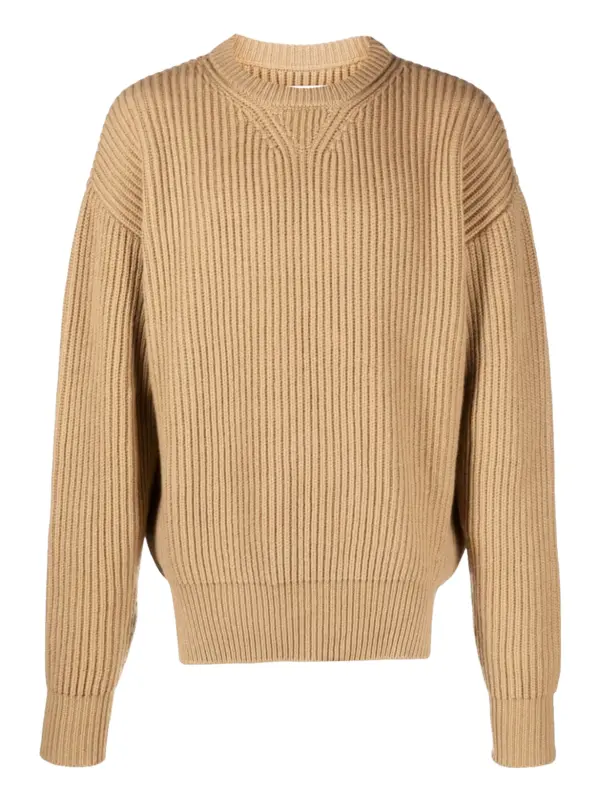 JIL SANDER Crew-neck Ribbed-knit Jumper - Neutrals