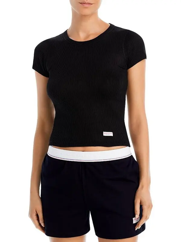 Alexander Wang Cotton Short Sleeve Tee - Black