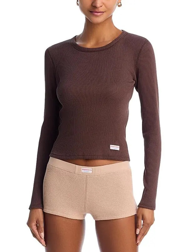 Alexander Wang Cotton Long Sleeve T-shirt - Chocolate