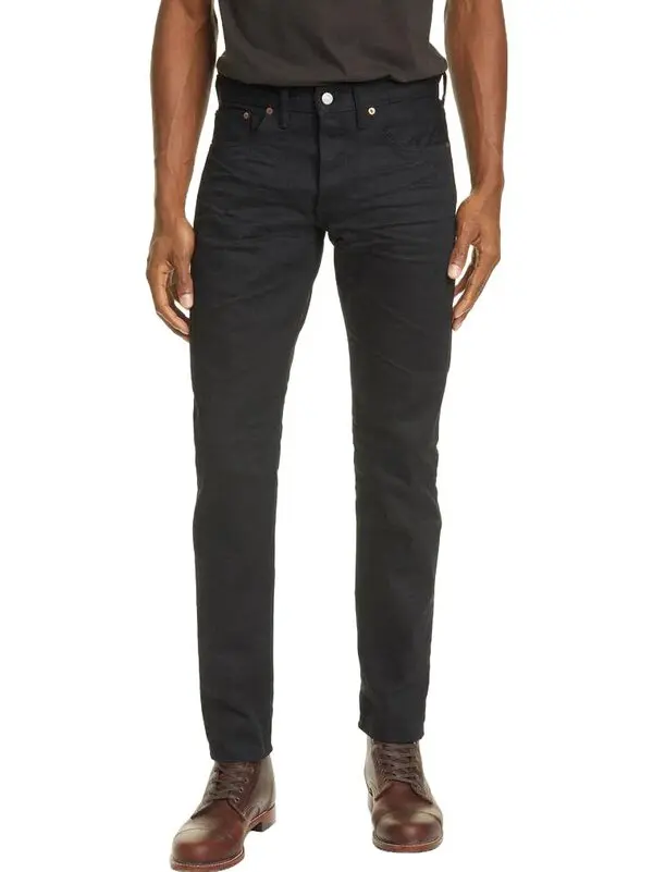 Double Rl Rrl Slim Fit Selvedge Jeans - Black