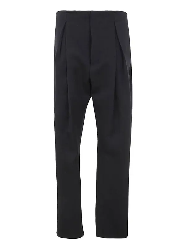 SAPIO Loose Fit Wool Trousers - Black