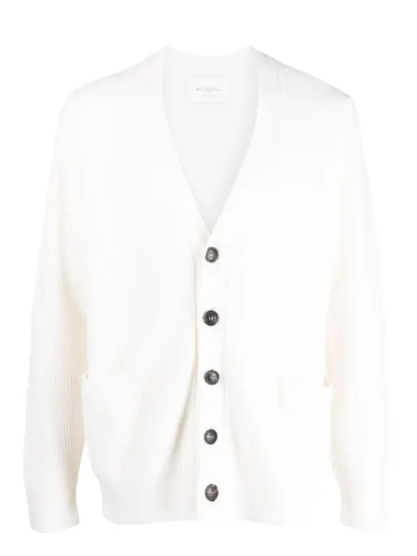 BALLANTYNE V-neck Wool Cardigan - White