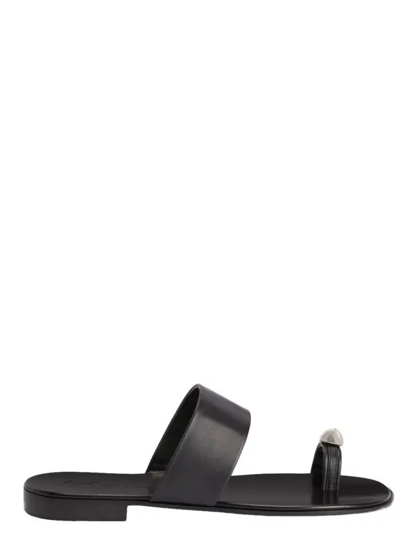 GIUSEPPE ZANOTTI Norbert Leather Slides - Black