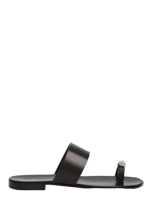 GIUSEPPE ZANOTTI Norbert Leather Slides - Black