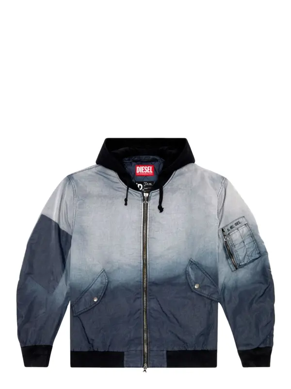 Diesel J-common Hooded Bomber Jacket - Blue